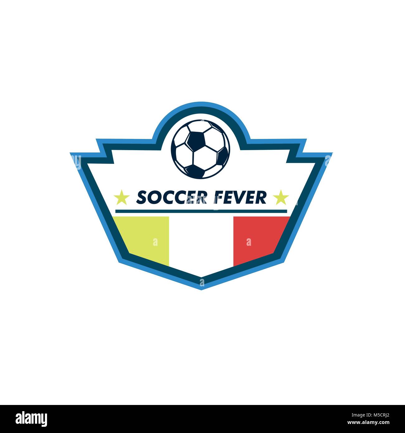 Soccer Fever Unique Shield Footbal Club Emblem Vector Illustration ...