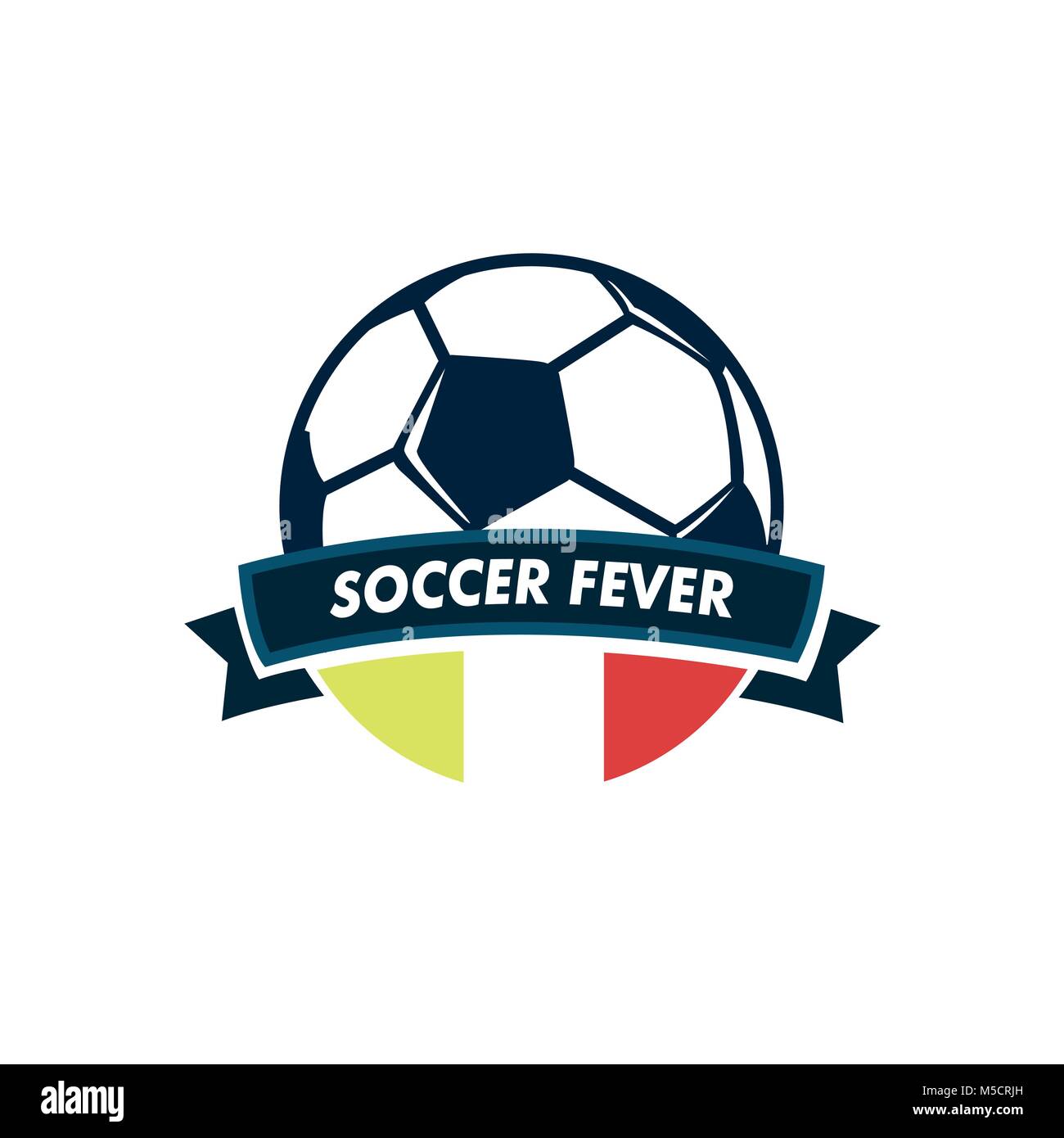 Soccer Fever Ball Ribbon Footbal Club Emblem Vector Illustration ...