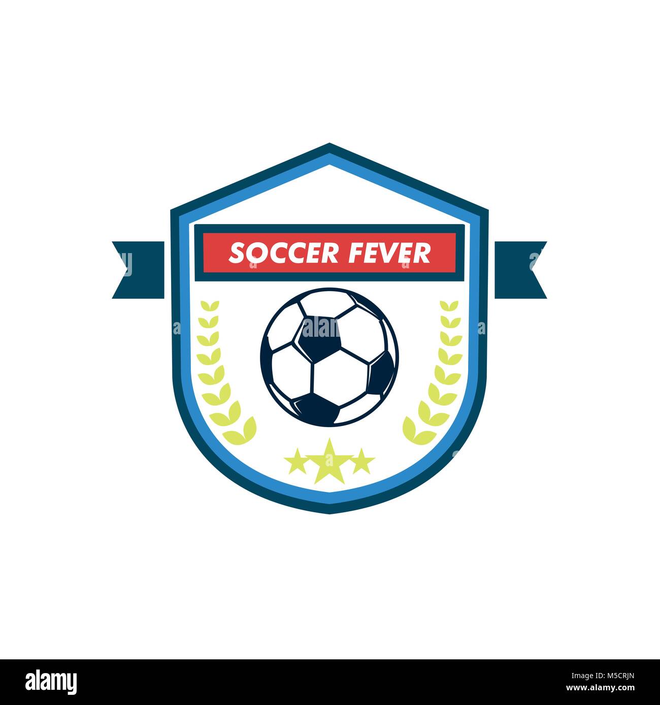 Soccer Fever Elegant Shield Footbal Club Emblem Vector Illustration ...