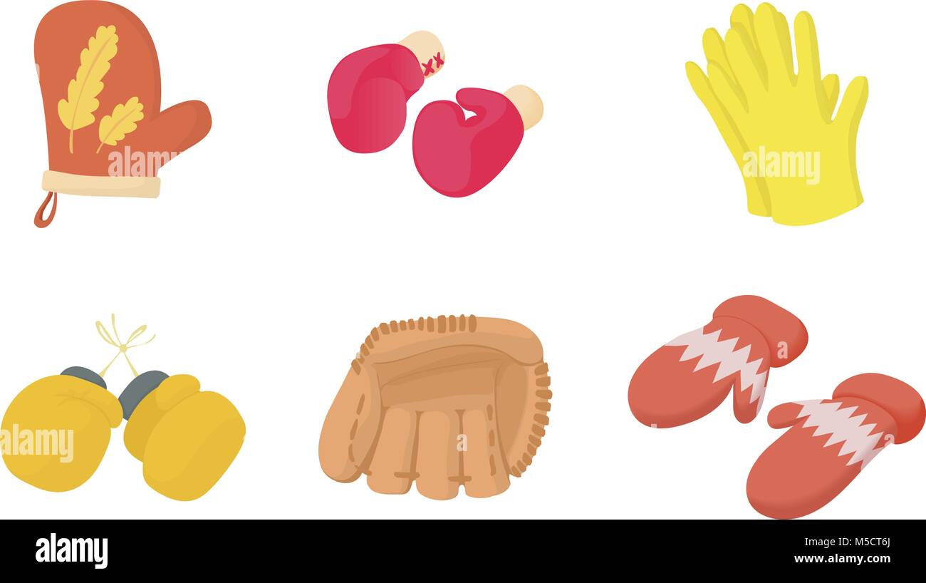 Gloves icon set, cartoon style Stock Vector Image & Art - Alamy