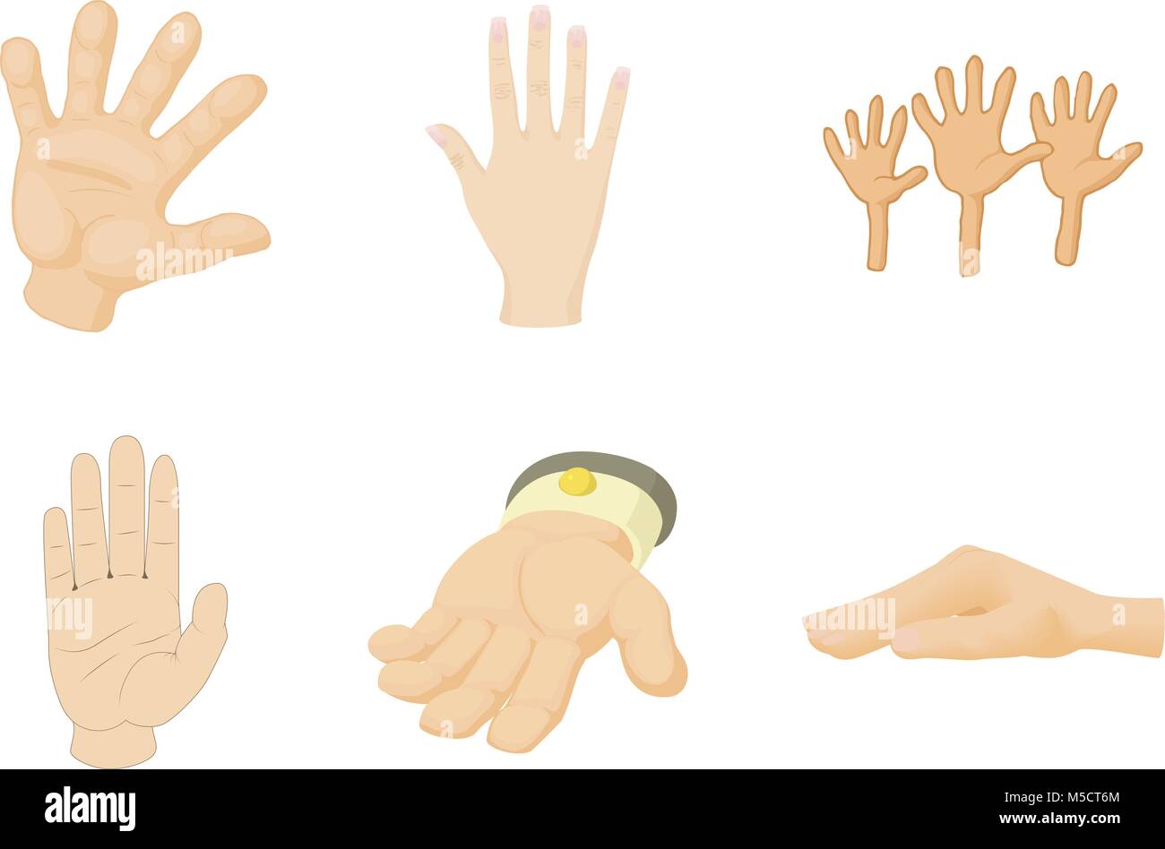 Hand icon set, cartoon style Stock Vector Image & Art - Alamy