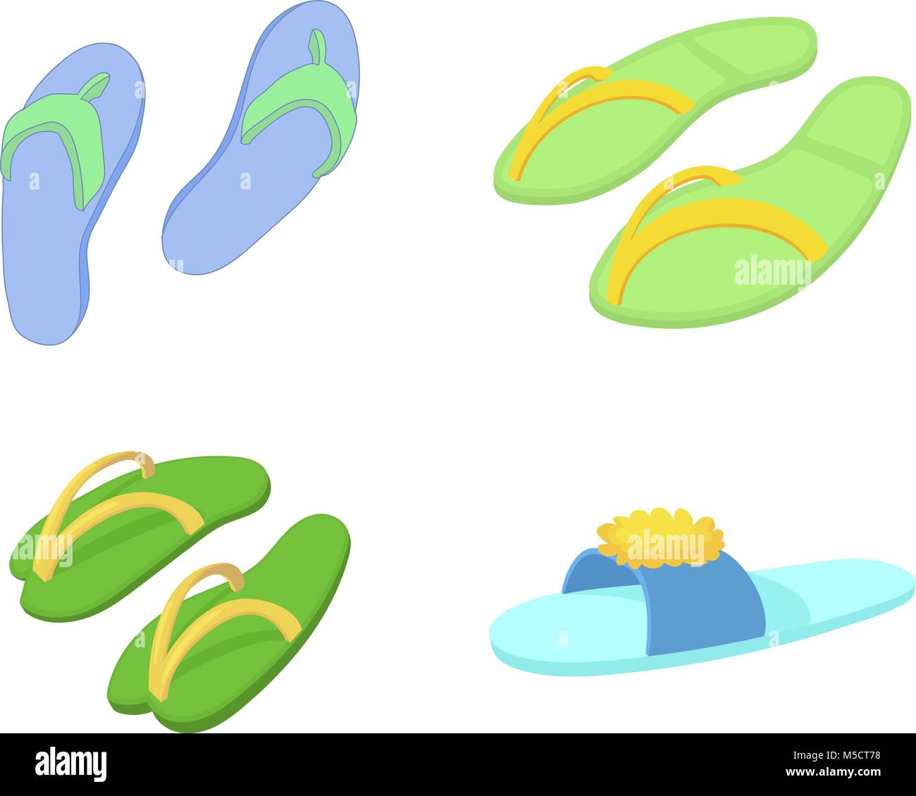 Slippers icon set, cartoon style Stock Vector Image & Art - Alamy