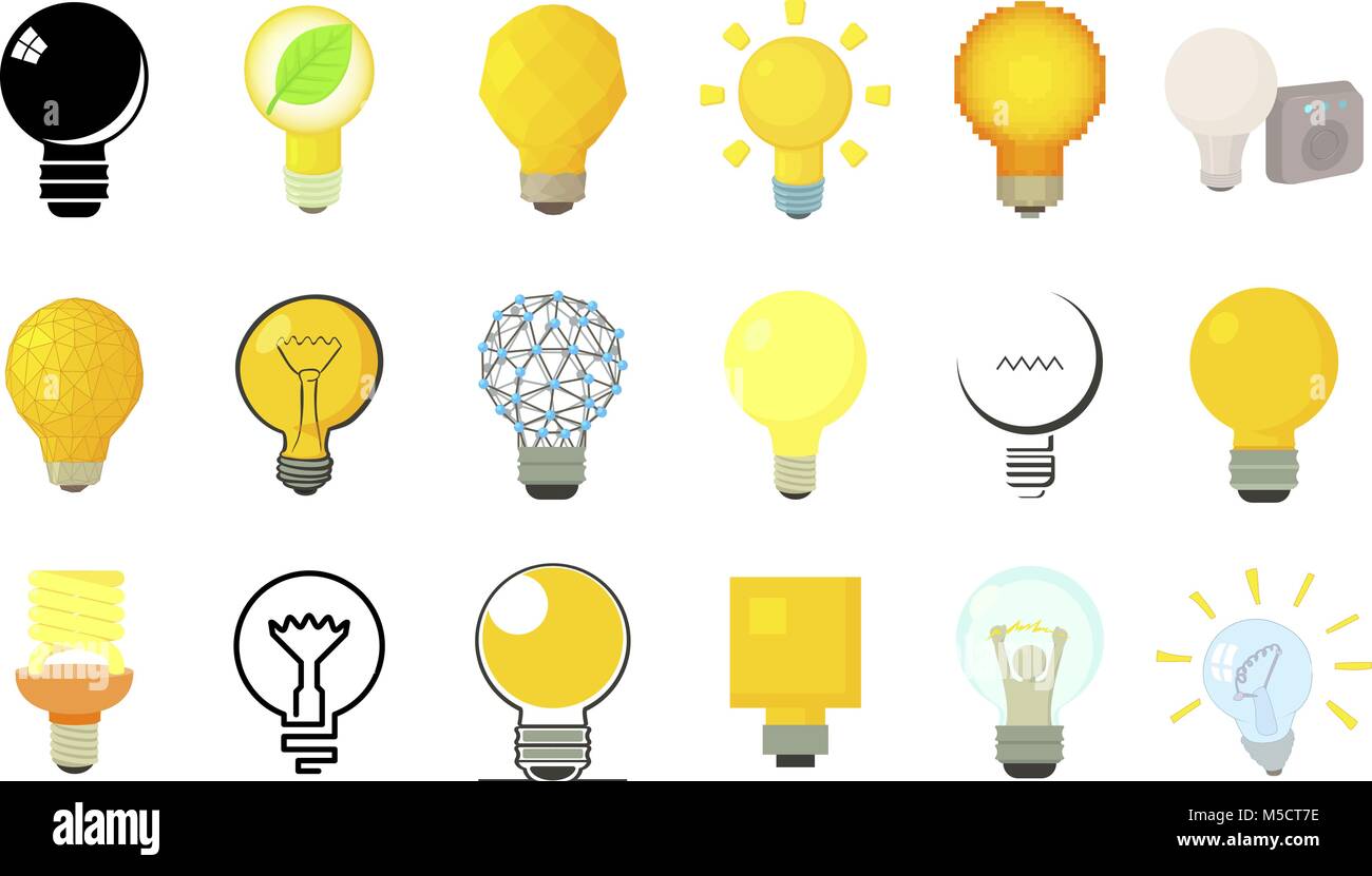 Bulb icon set, cartoon style Stock Vector Image & Art - Alamy