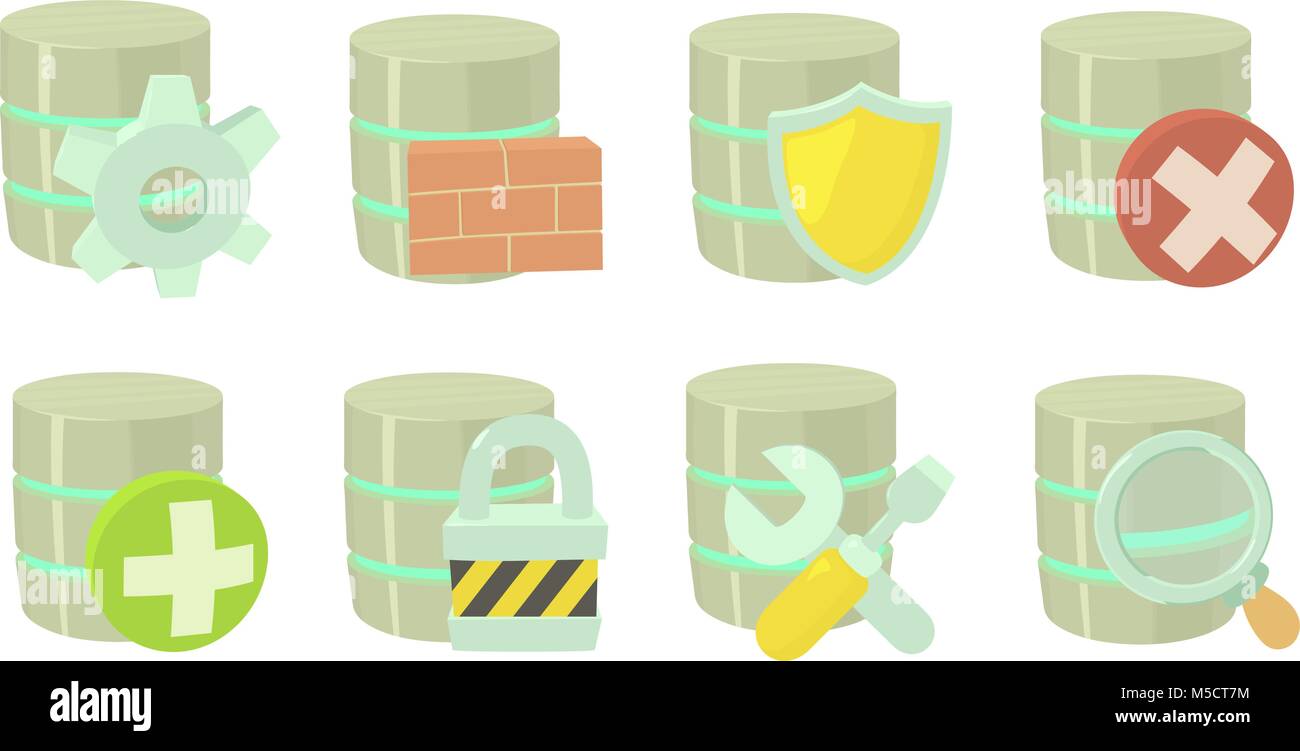 Server icon set, cartoon style Stock Vector Image & Art - Alamy