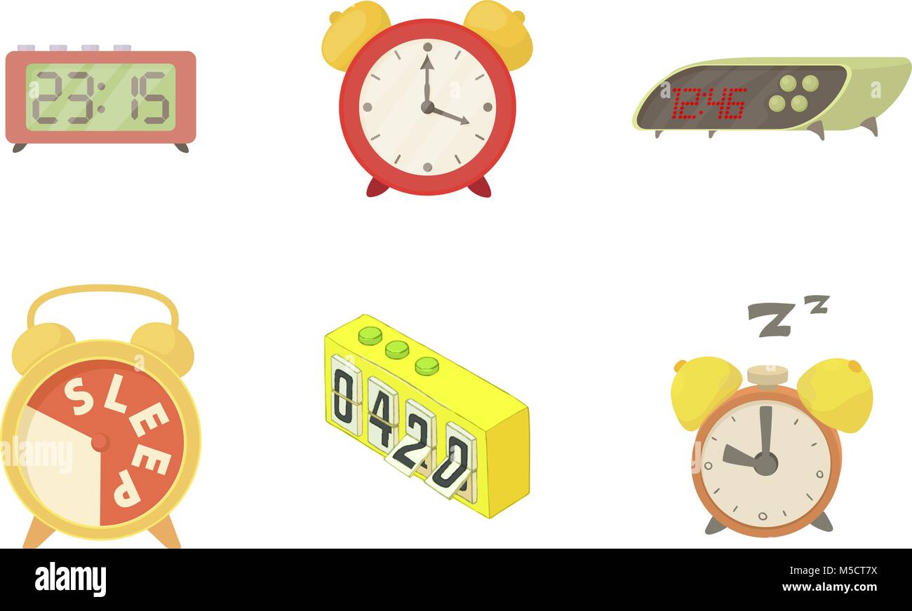 Alarm clock icon set, cartoon style Stock Vector Image & Art - Alamy