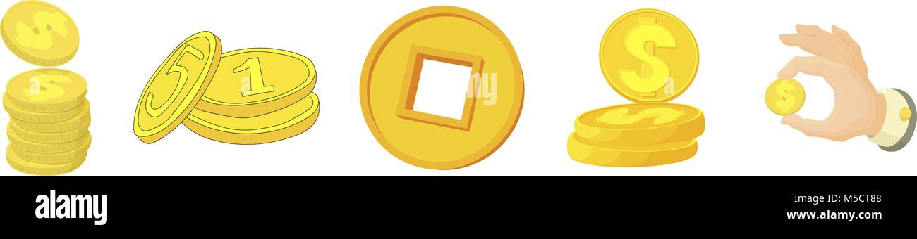 Coin icon set, cartoon style Stock Vector Image & Art - Alamy