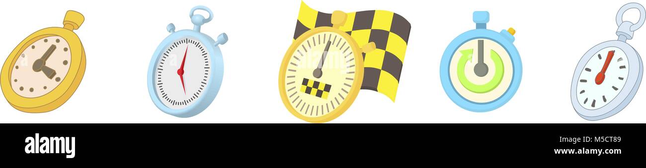 Stopwatch icon set, cartoon style Stock Vector Image & Art - Alamy