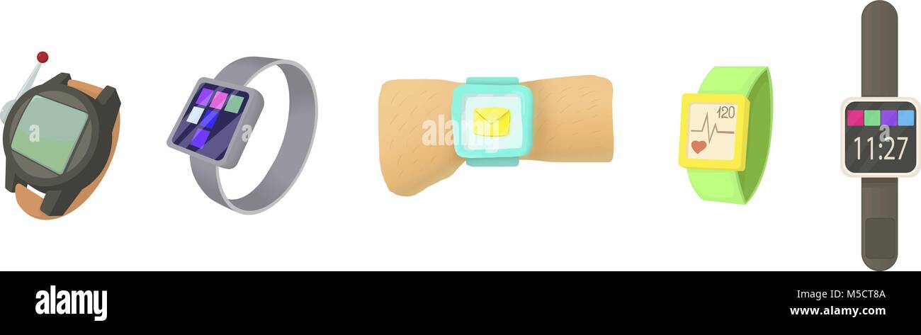 Smartwatch icon set, cartoon style Stock Vector Image & Art - Alamy