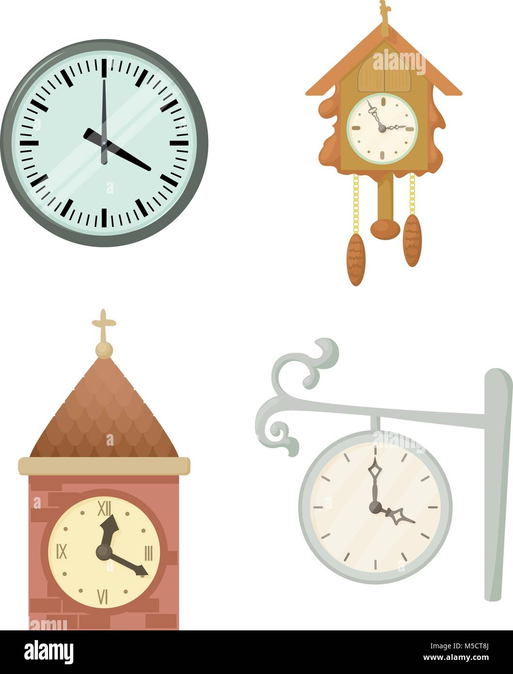 Wall clock icon set, cartoon style Stock Vector Image & Art - Alamy
