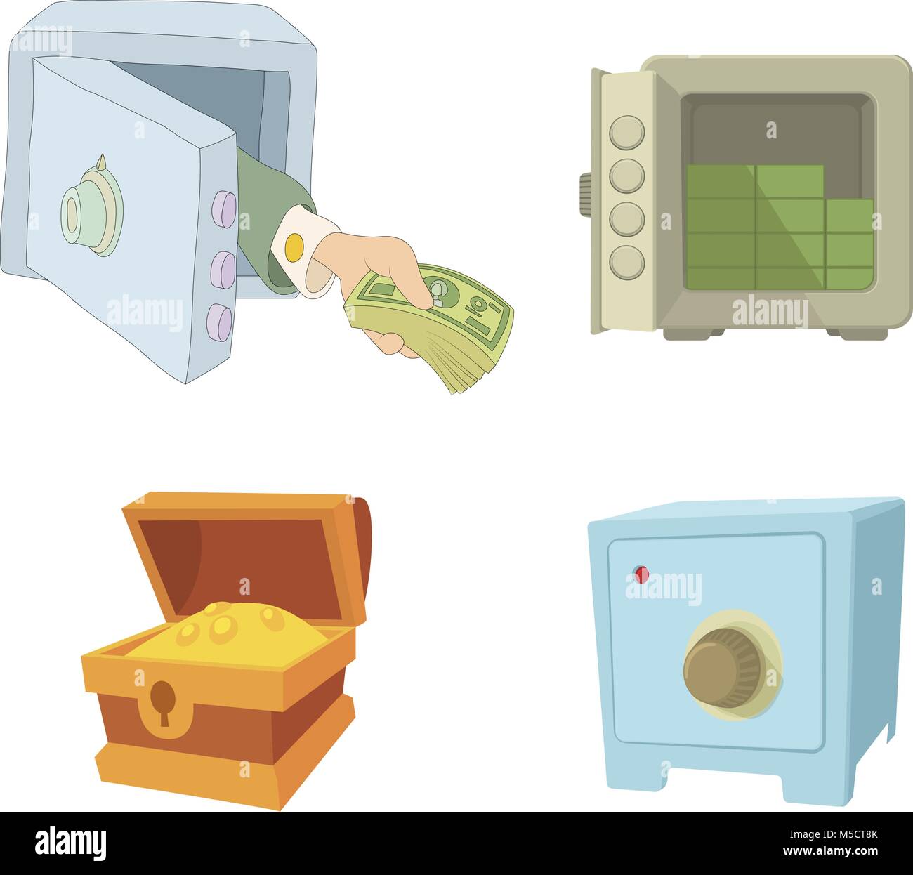 Safe icon set, cartoon style Stock Vector Image & Art - Alamy