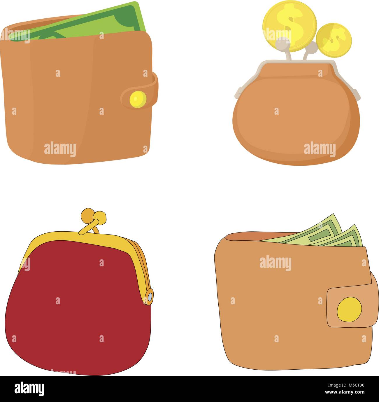 Wallet icon set, cartoon style Stock Vector Image & Art - Alamy