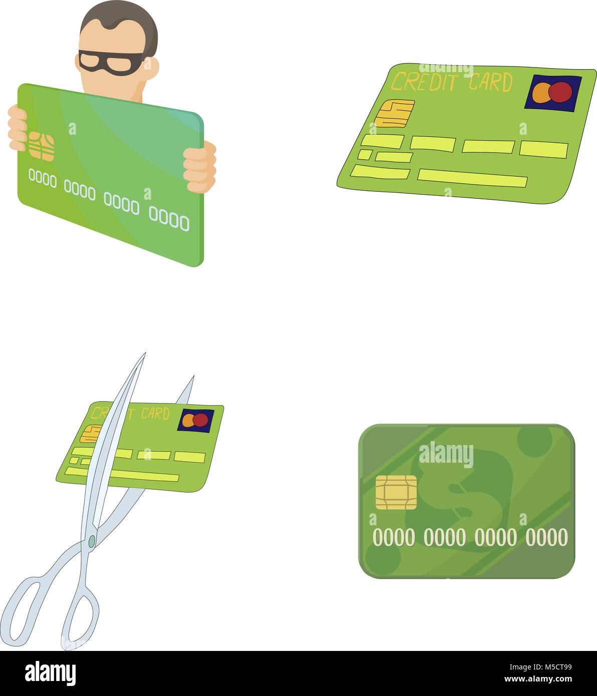 Credit card icon set, cartoon style Stock Vector Image & Art - Alamy