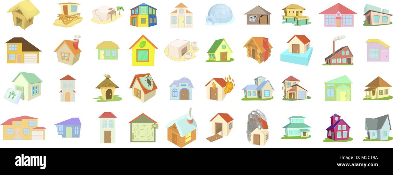 House icon set, cartoon style Stock Vector Image & Art - Alamy