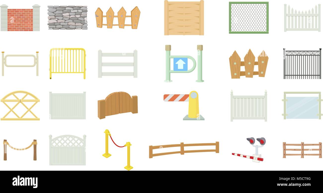 Barrier icon set, cartoon style Stock Vector Image & Art - Alamy