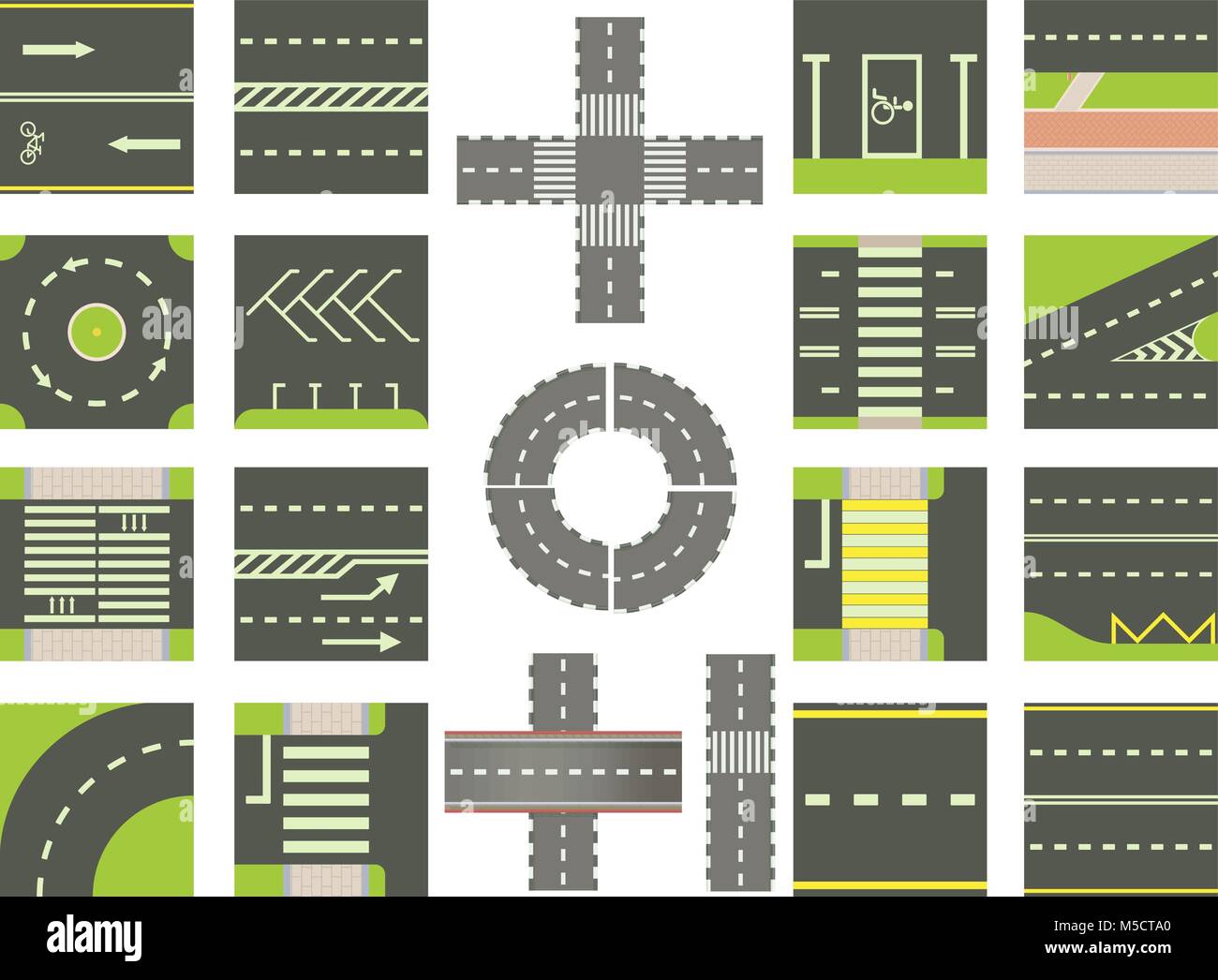 Roads icon set, cartoon style Stock Vector Image & Art - Alamy