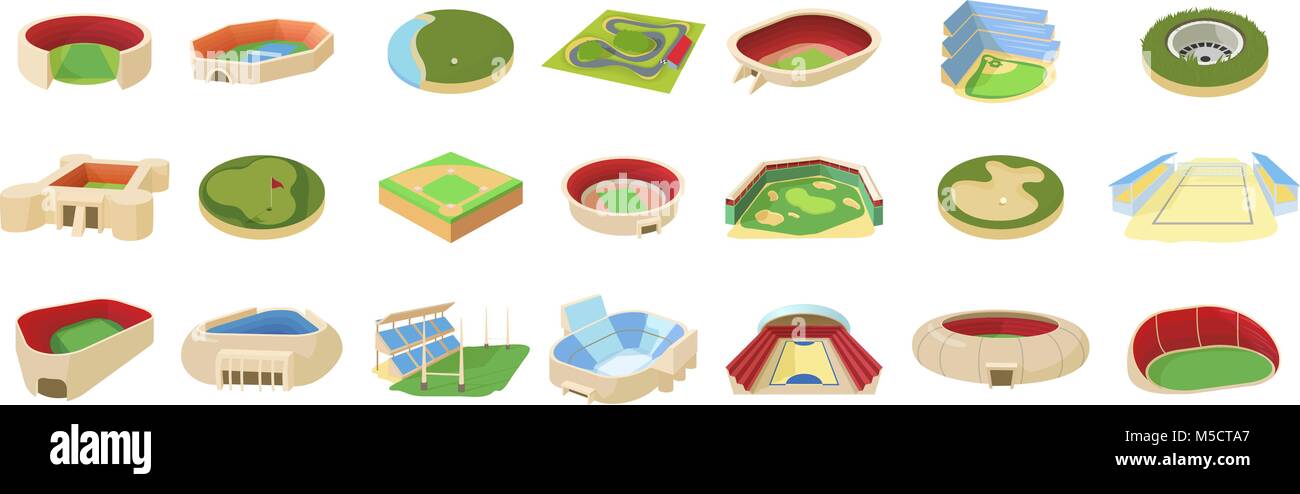 Sport arena icon set, cartoon style Stock Vector Image & Art - Alamy