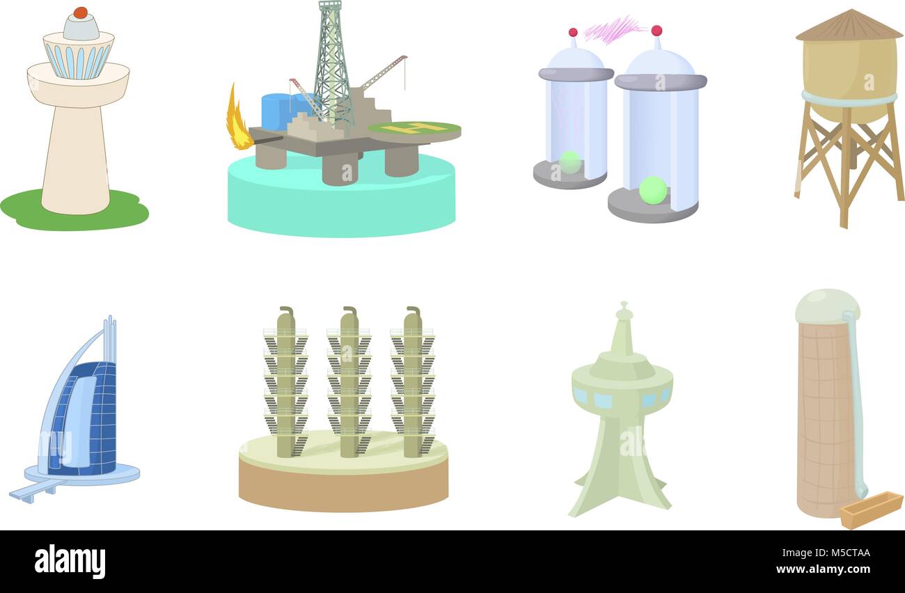 Tower icon set, cartoon style Stock Vector Image & Art - Alamy