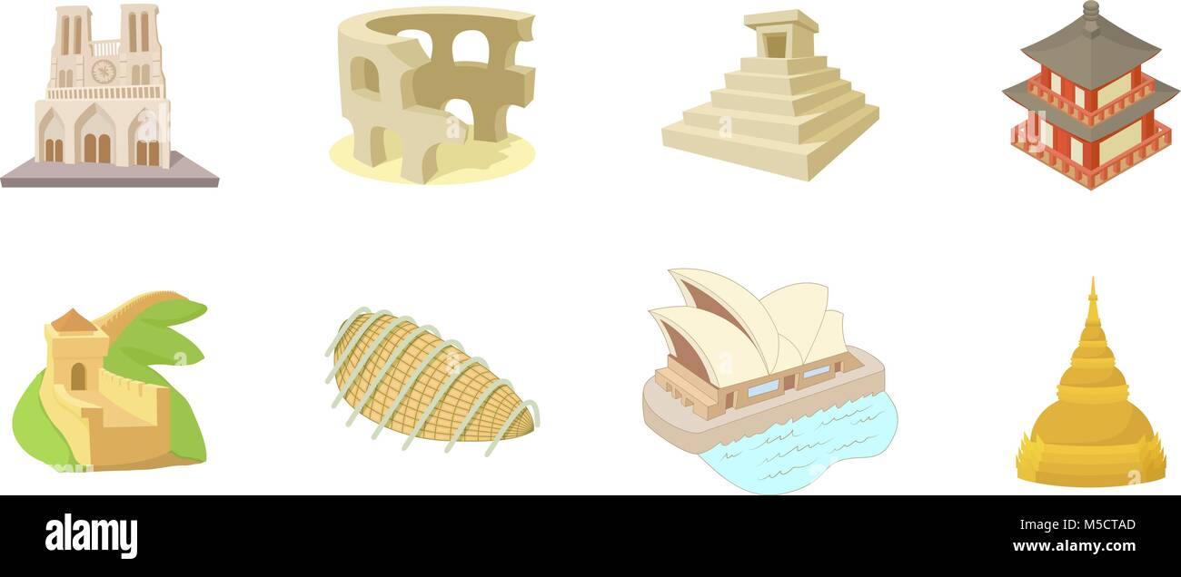 Hystorical building icon set, cartoon style Stock Vector Image & Art ...