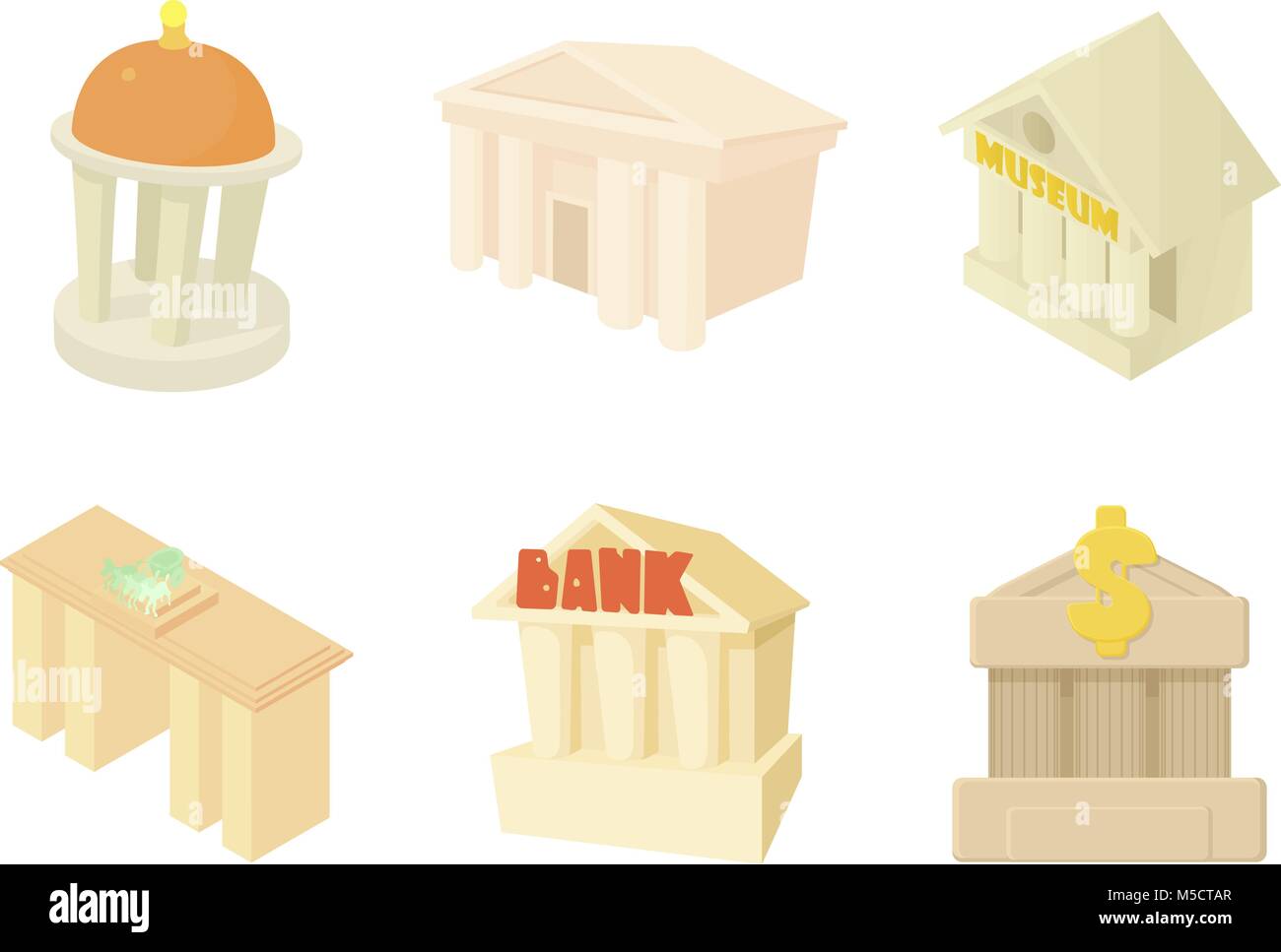 Column building icon set, cartoon style Stock Vector Image & Art - Alamy