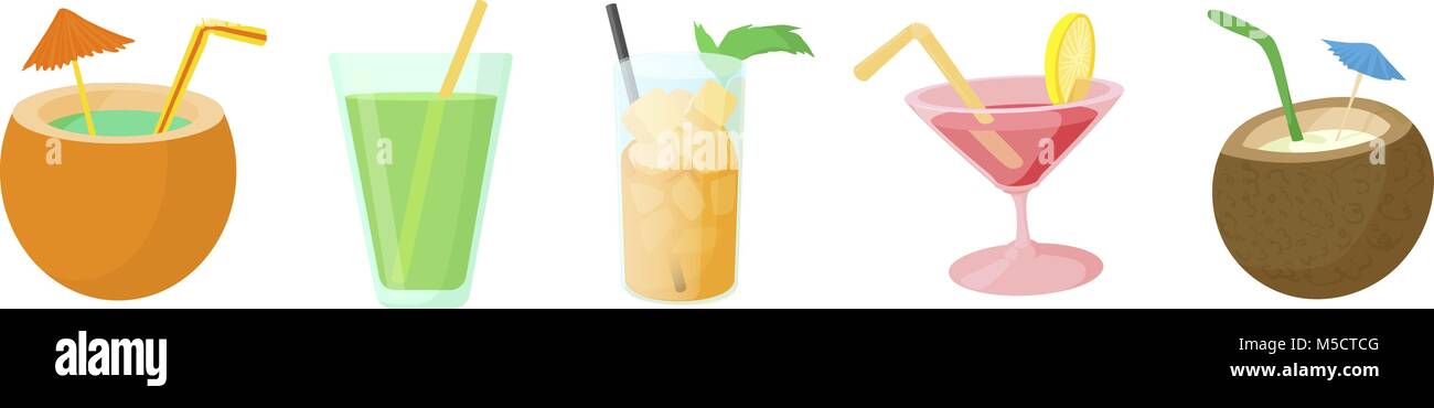 Cocktail Icon Set Cartoon Style Stock Vector Image And Art Alamy