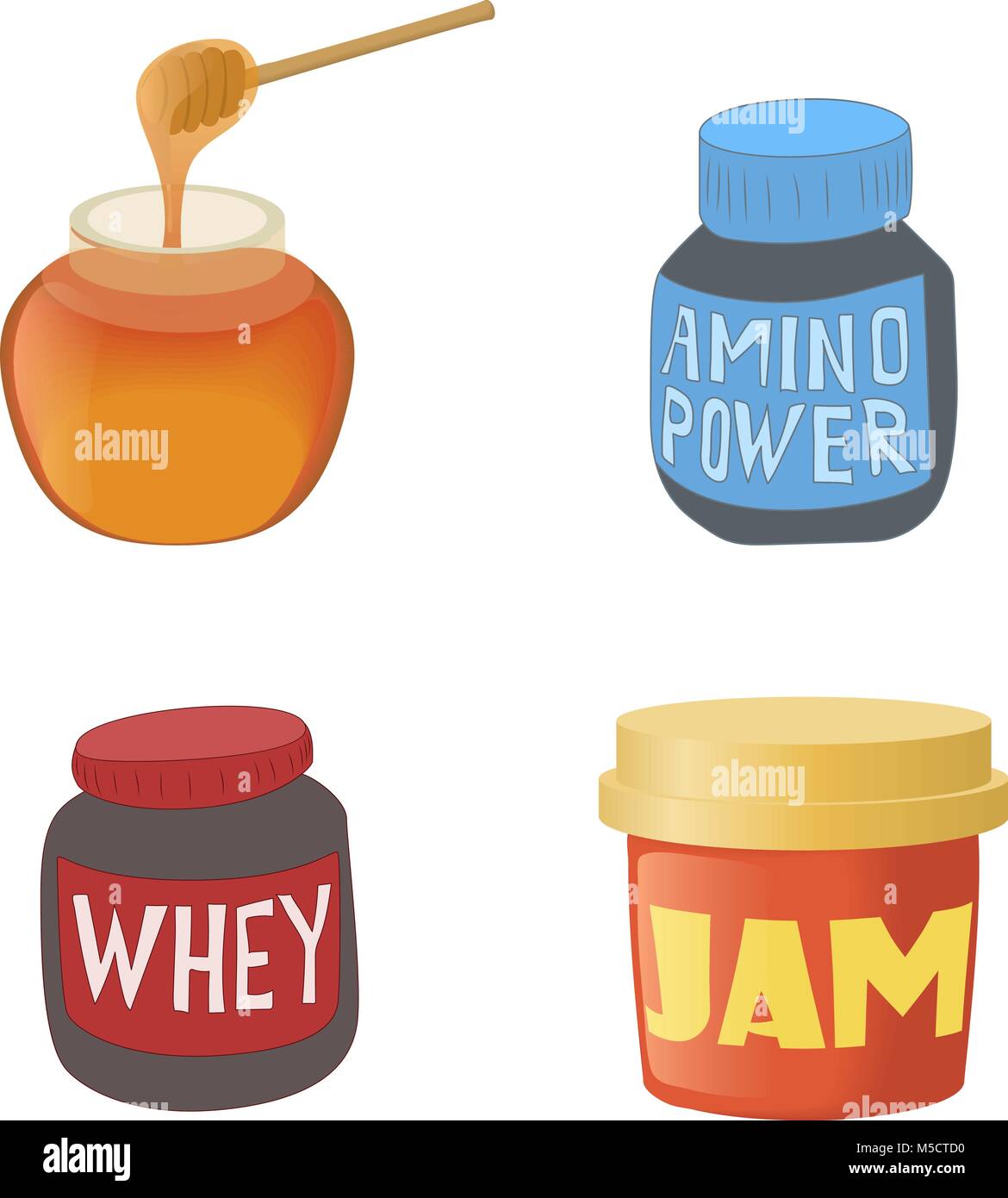 Jam icon set, cartoon style Stock Vector Image & Art - Alamy