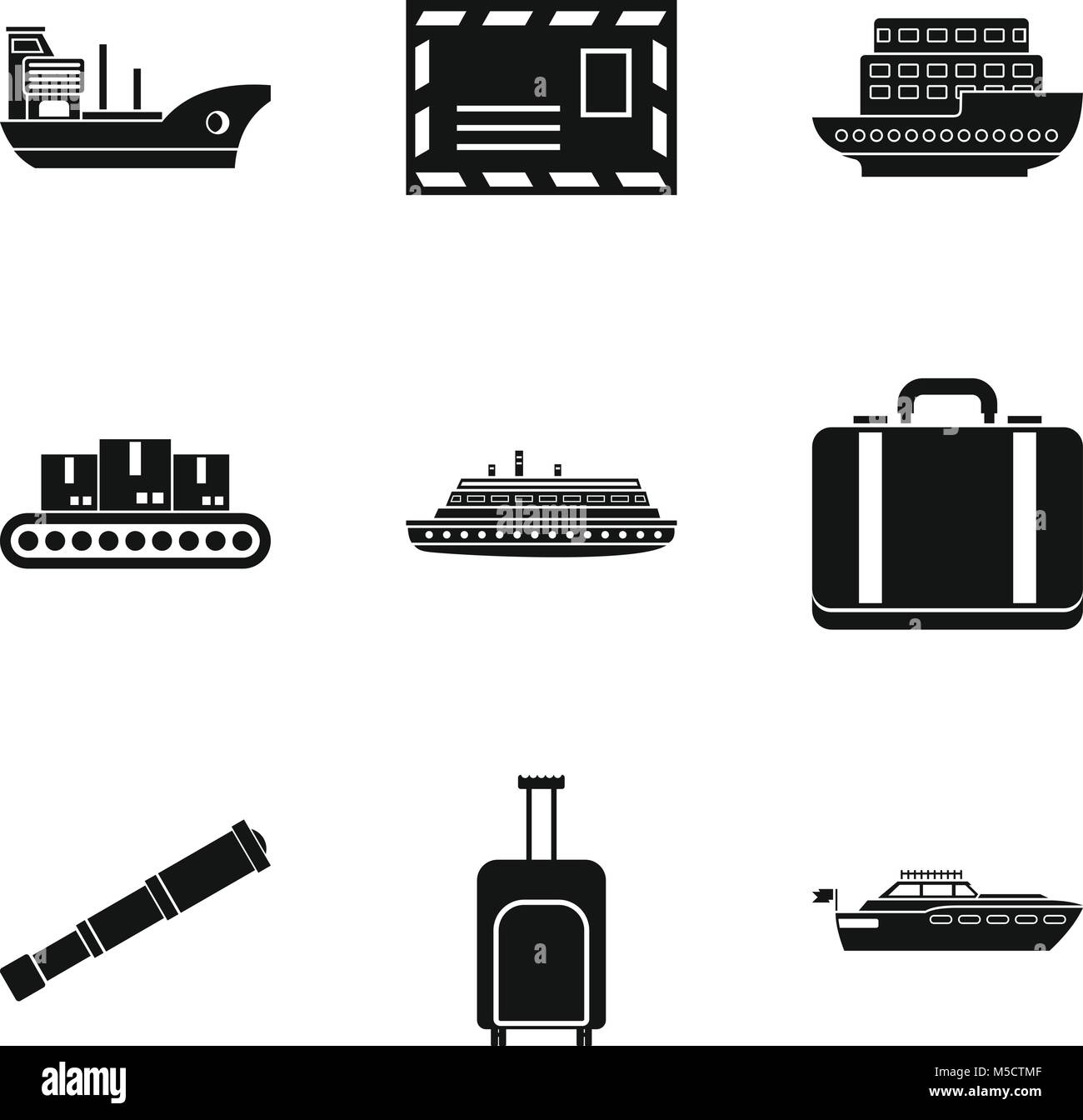 Shipping icons set, simple style Stock Vector Image & Art - Alamy