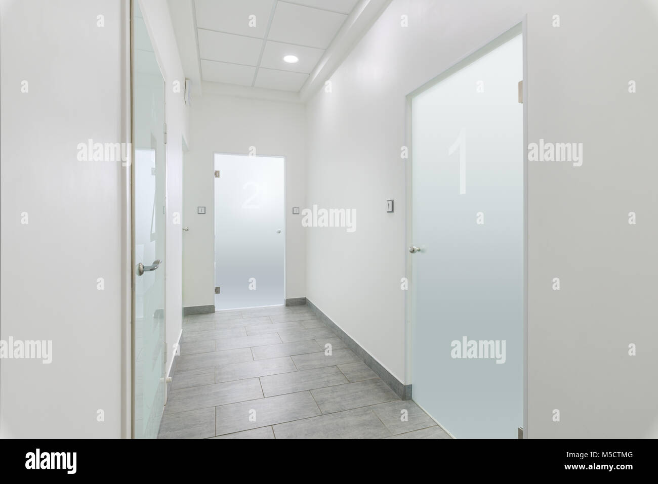 White clinic interior, hospital corridor Stock Photo - Alamy