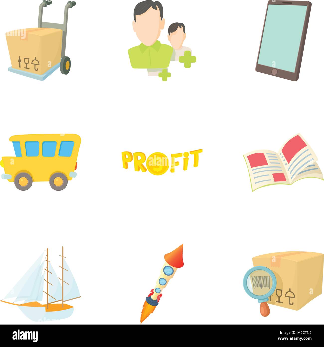Forwarding icons set, cartoon style Stock Vector Image & Art - Alamy