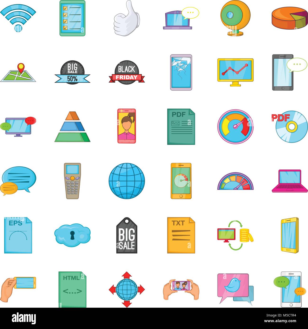 Audio system icons set, cartoon style Stock Vector Image & Art - Alamy