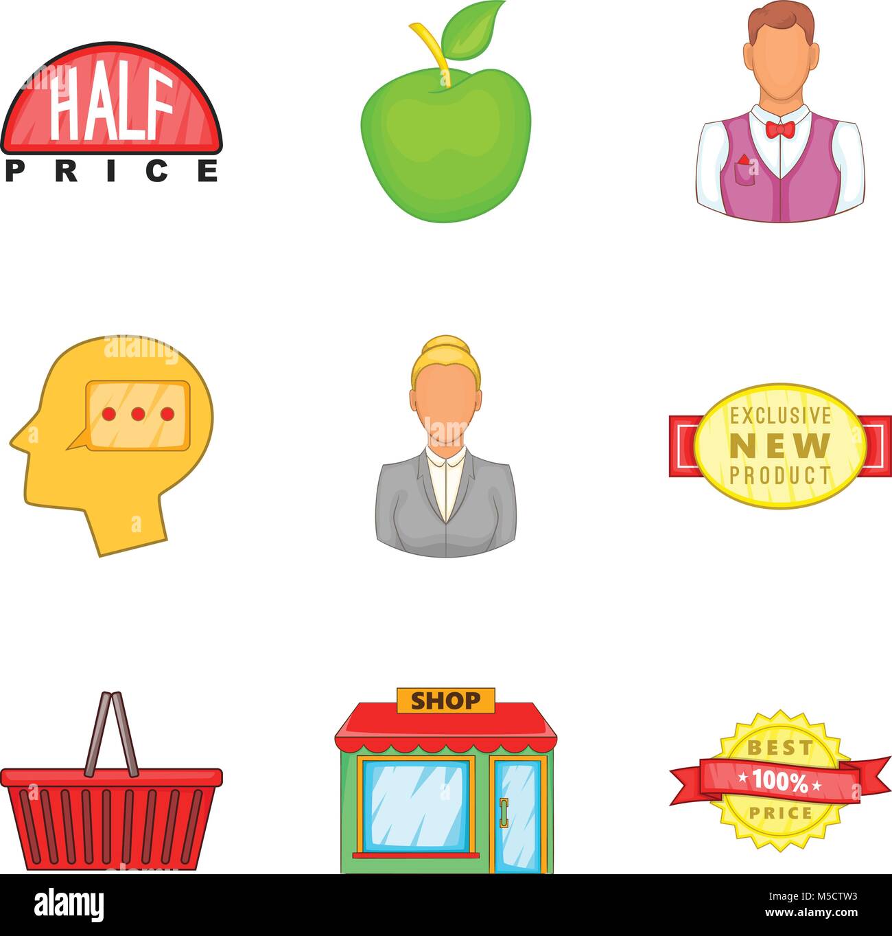 Shopping opportunity icons set, cartoon style Stock Vector Image & Art ...