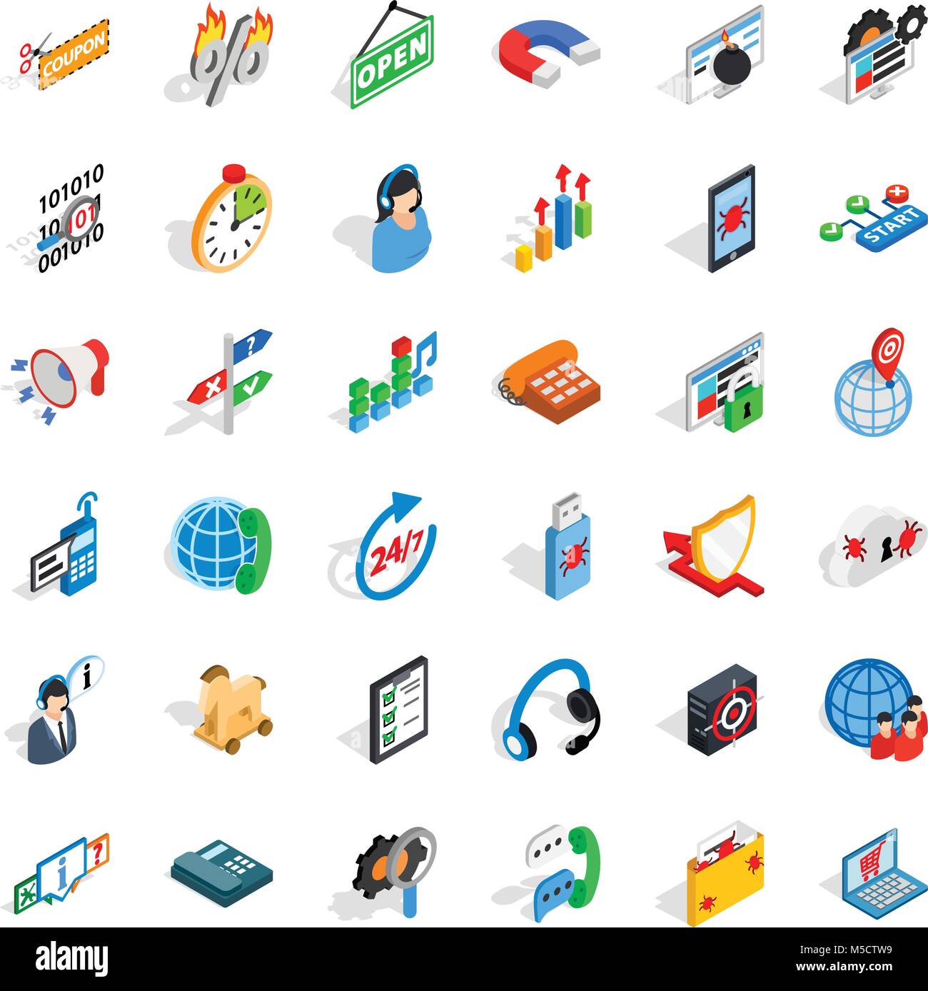Power grid icons set, isometric style Stock Vector Image & Art - Alamy