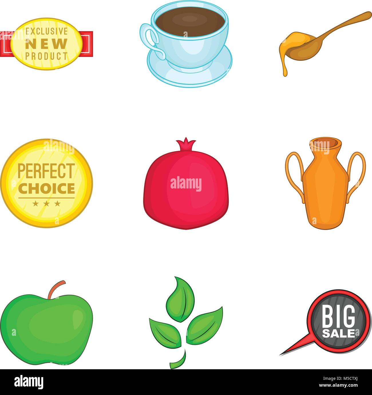 Sweet tea icons set, cartoon style Stock Vector Image & Art - Alamy