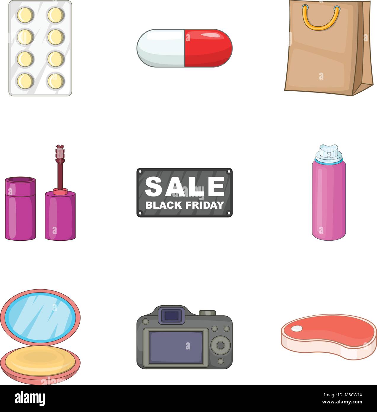 Shopping product icons set, cartoon style Stock Vector Image & Art - Alamy
