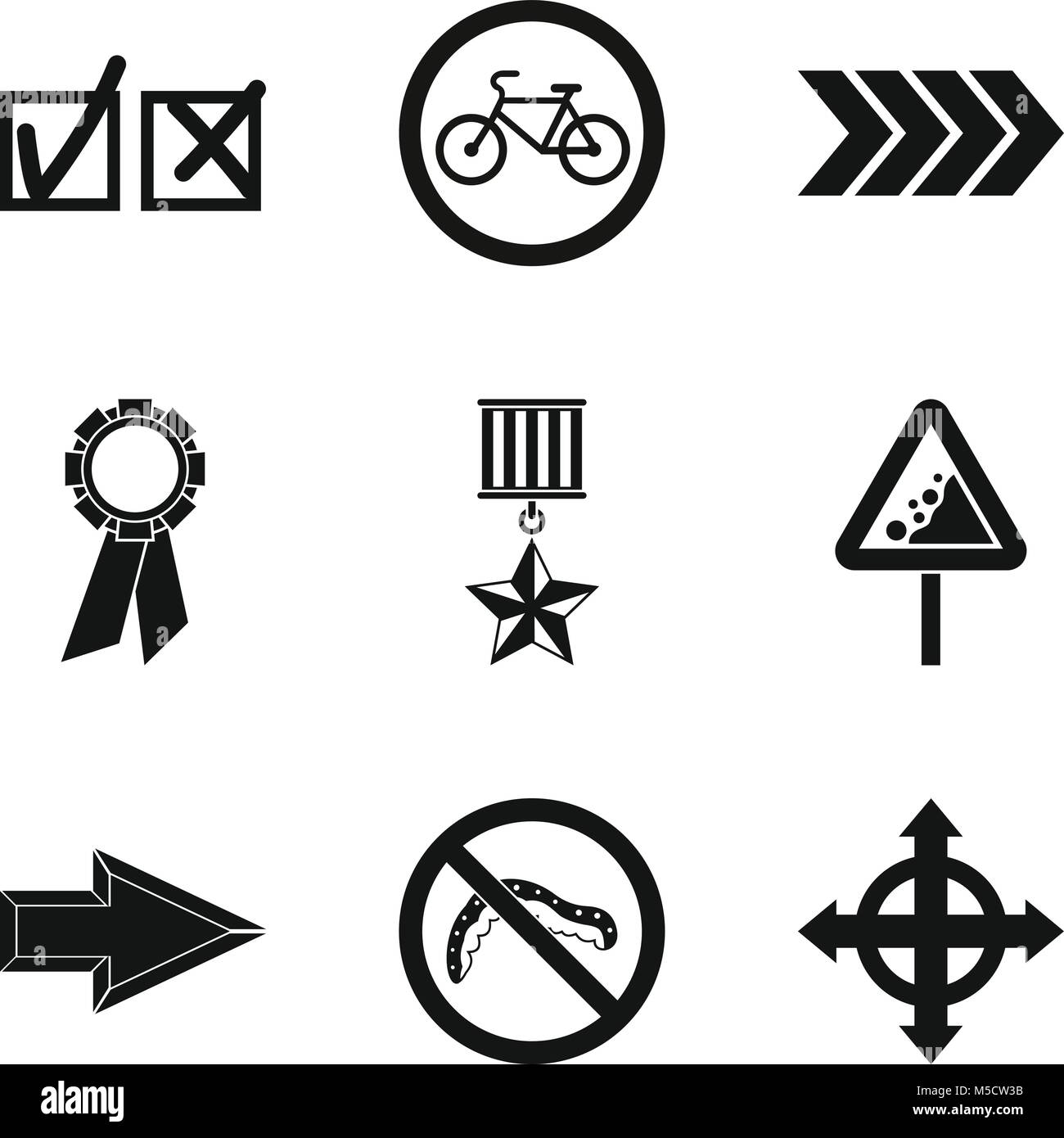 Signature icons set, simple style Stock Vector Image & Art - Alamy