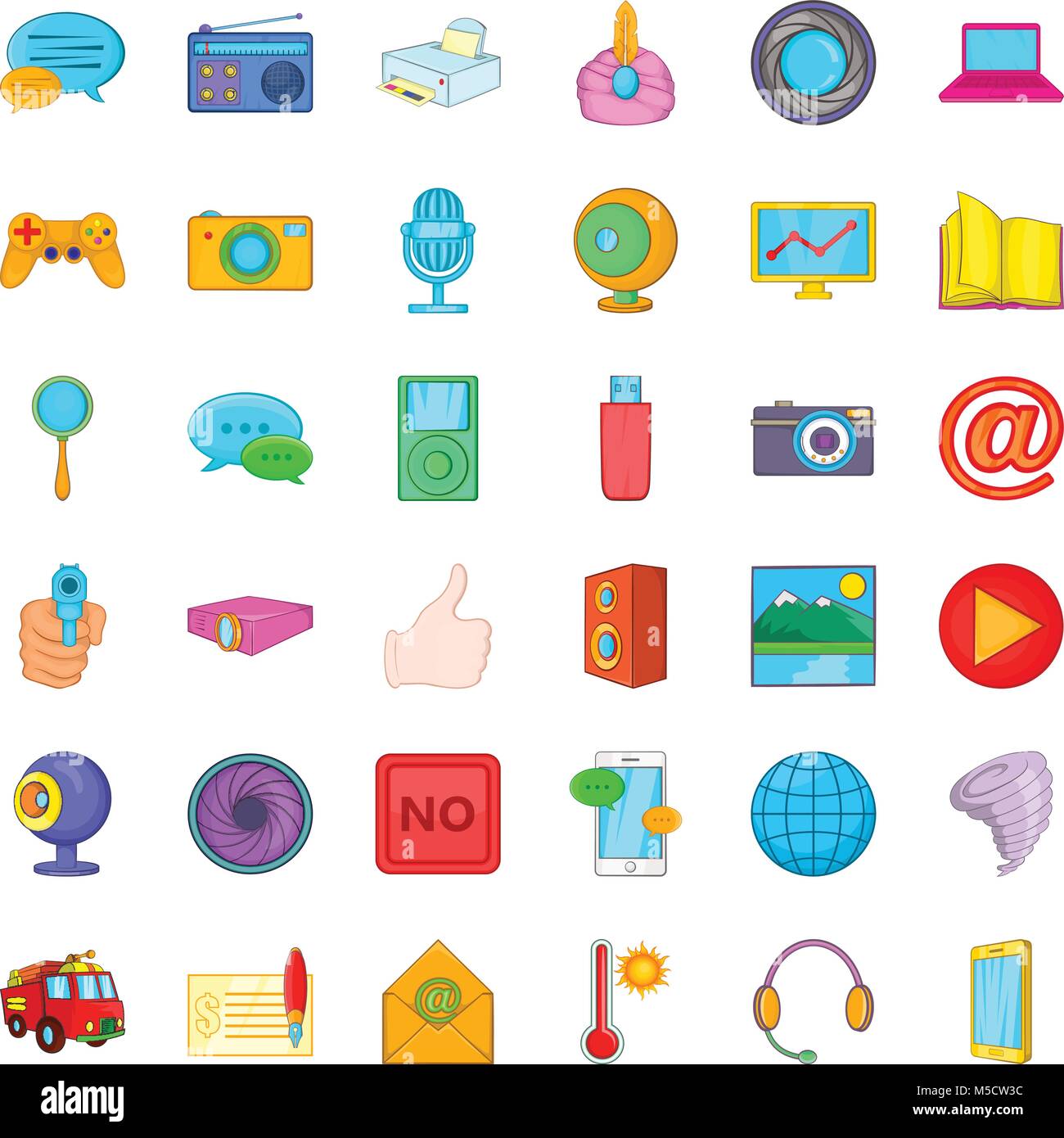 Information message icons set, cartoon style Stock Vector Image & Art ...