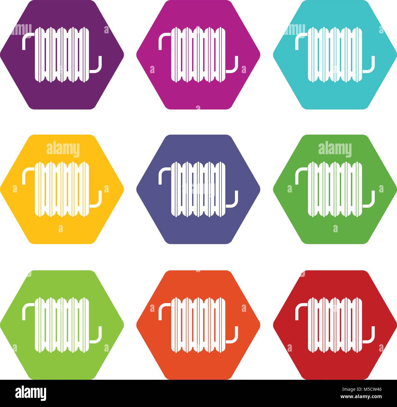 Radiator icon set color hexahedron Stock Vector Image & Art - Alamy