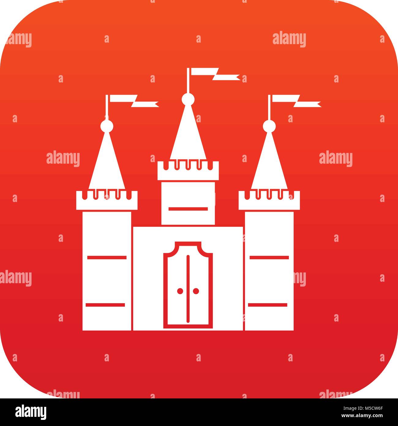 Castle icon digital red Stock Vector Image & Art - Alamy