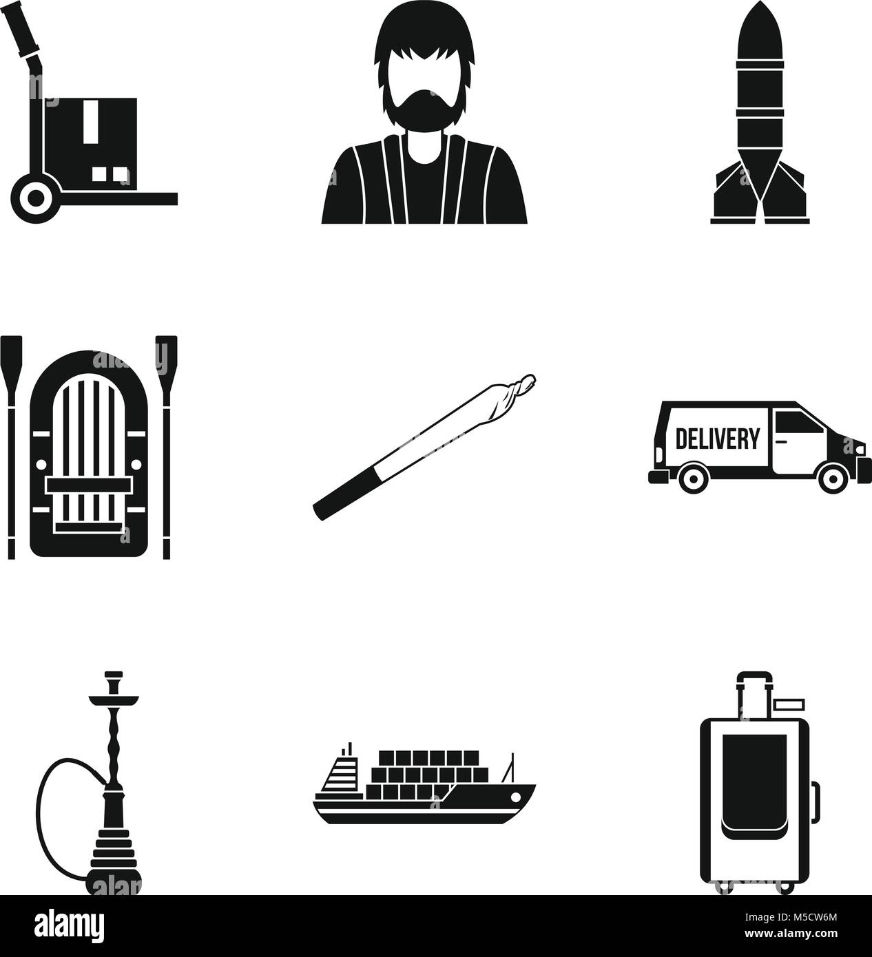 Smuggling icons set, simple style Stock Vector Image & Art - Alamy