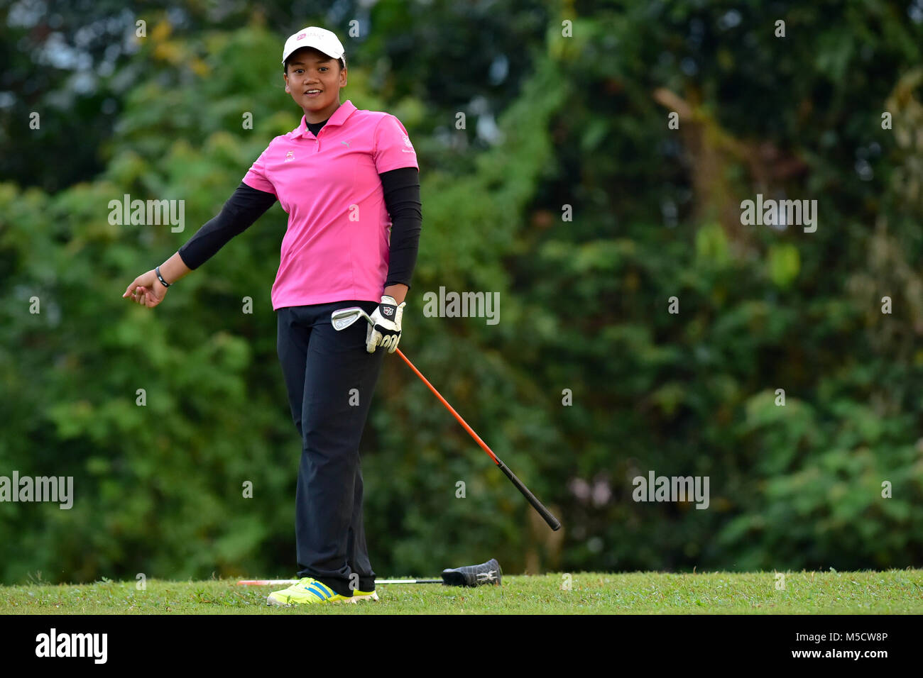 Danau, UKM Bangi - FEBRUARY 10: Zarith Sofea reacts after her putts on ...