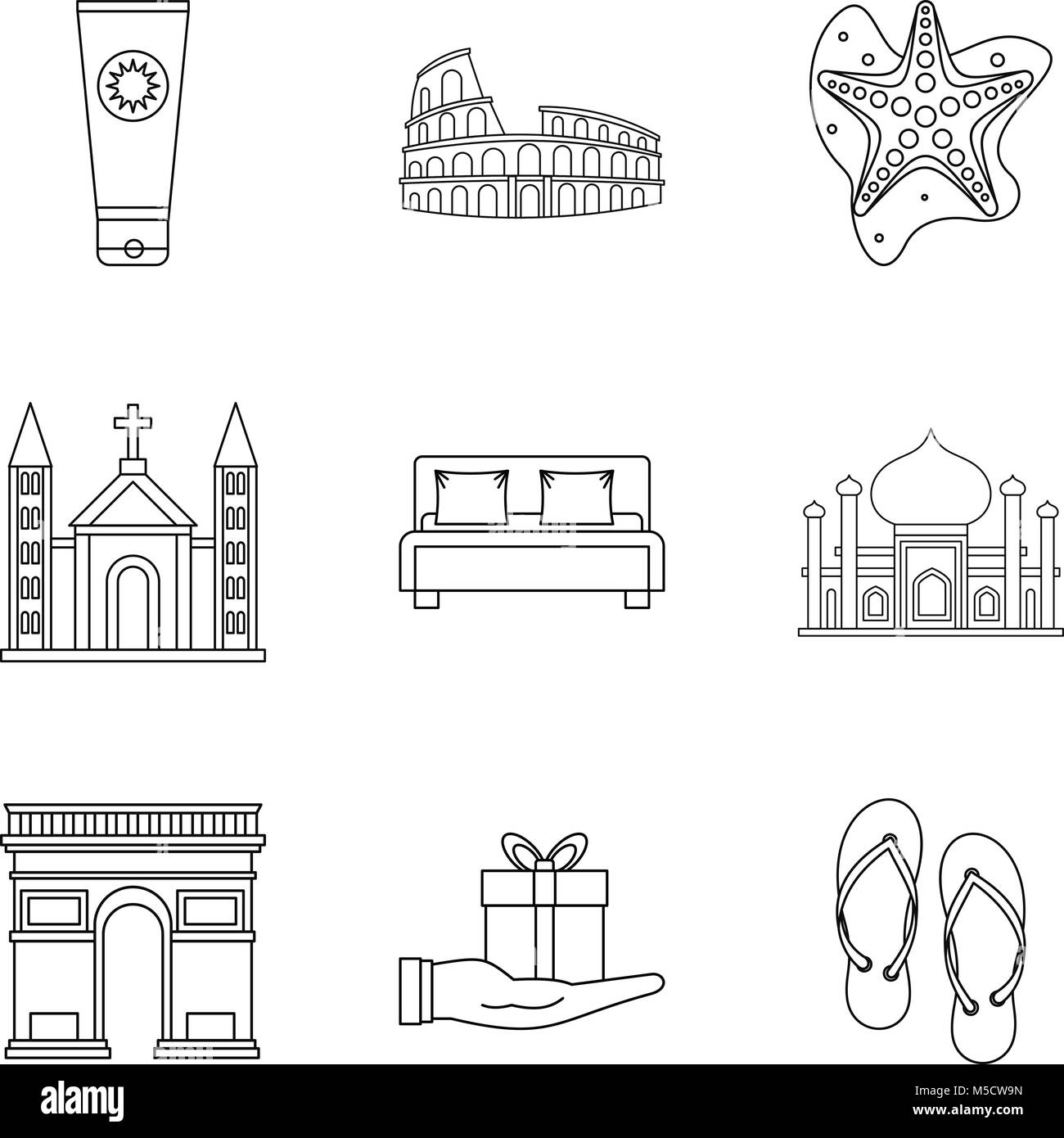 Ratio icons set, outline style Stock Vector Image & Art - Alamy