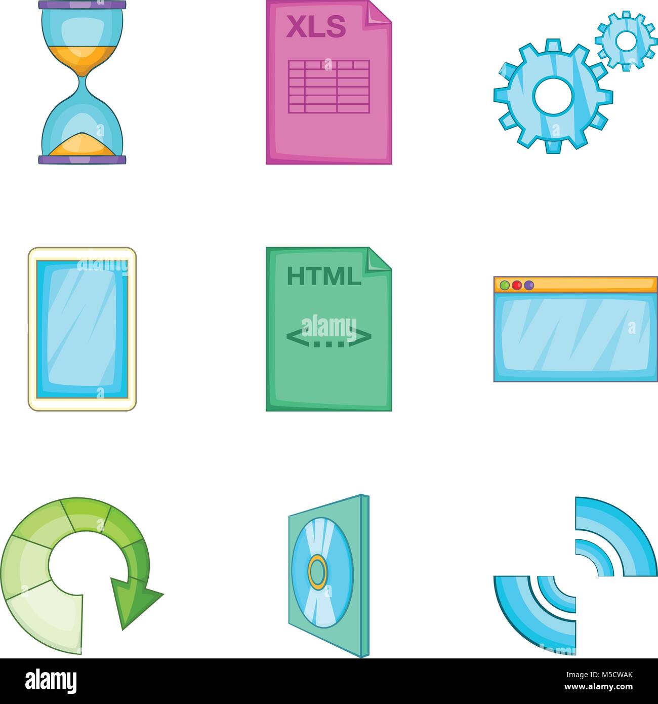 Interaction program icons set, cartoon style Stock Vector Image & Art ...