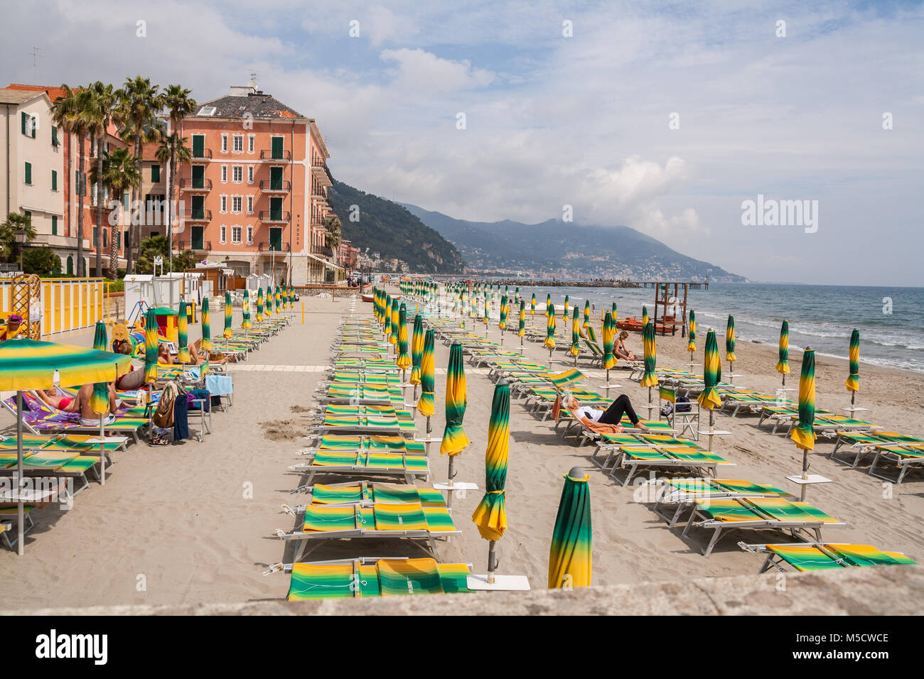 The promenade of Laigueglia, Mar Ligure, Savona, Liguria, Italy Stock ...