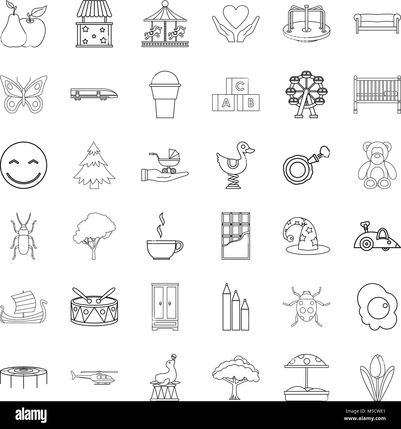 Guardian icons set, outline style Stock Vector Image & Art - Alamy