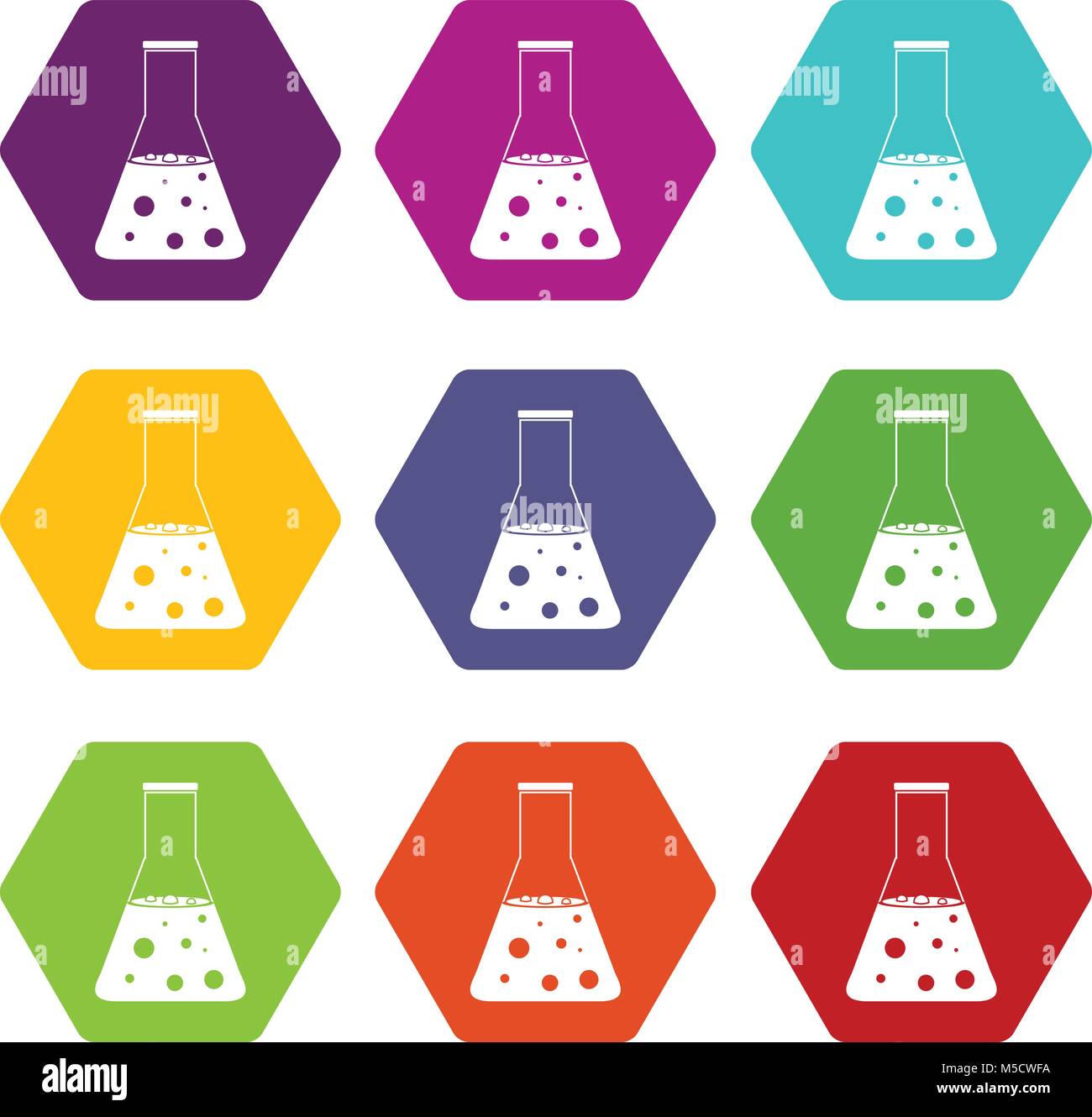 Chemical flask icon set color hexahedron Stock Vector Image & Art - Alamy