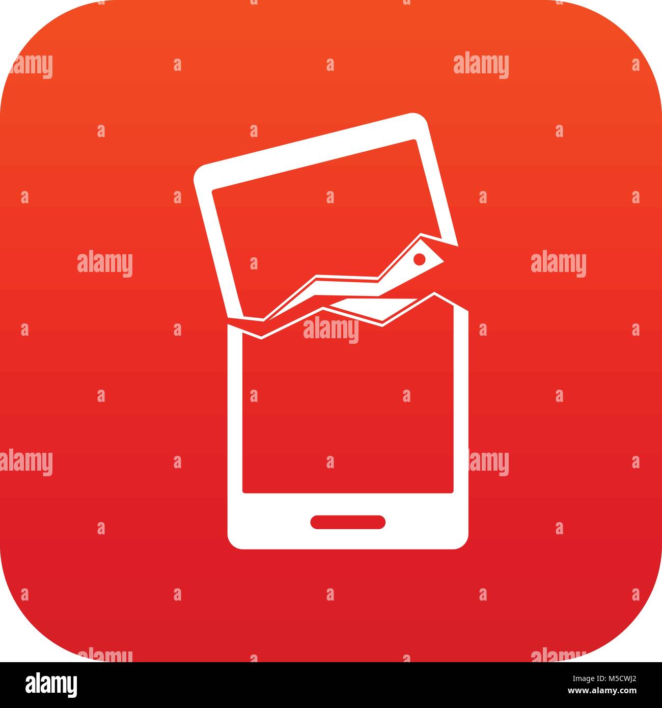Broken phone icon digital red Stock Vector Image & Art - Alamy