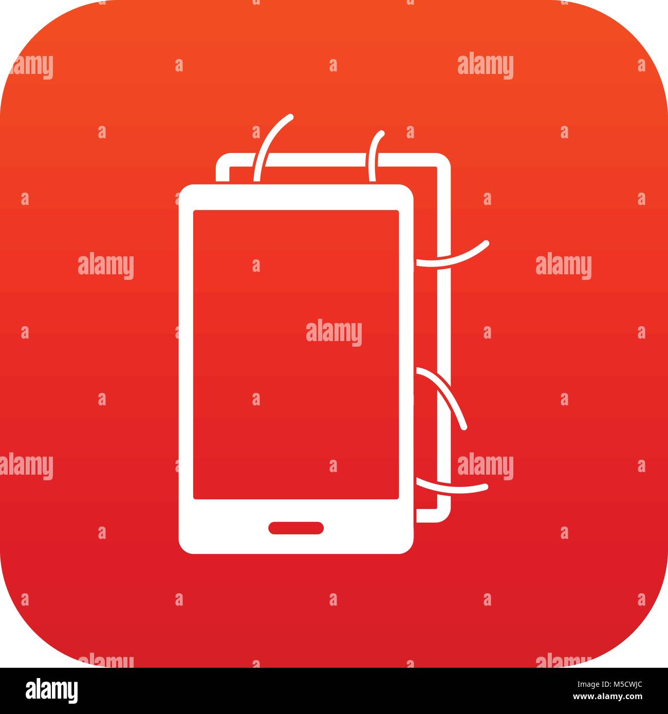 Opened phone icon digital red Stock Vector Image & Art - Alamy