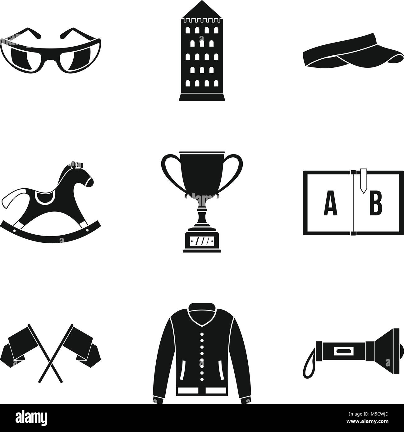 Equestrian sport icons set, simple style Stock Vector Image & Art - Alamy
