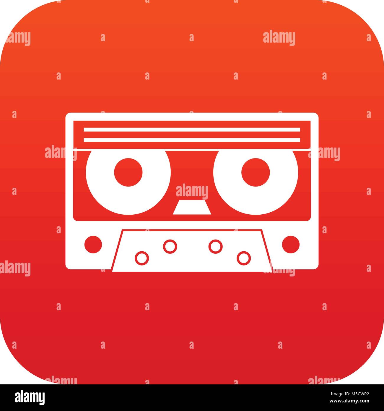 Audio cassette tape icon digital red Stock Vector Image & Art - Alamy