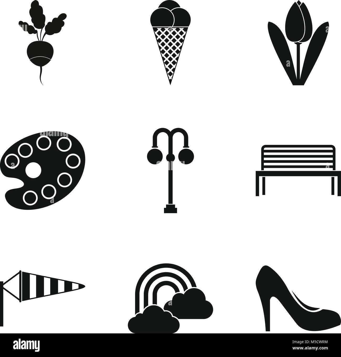 Springtime icons set, simple style Stock Vector Image & Art - Alamy