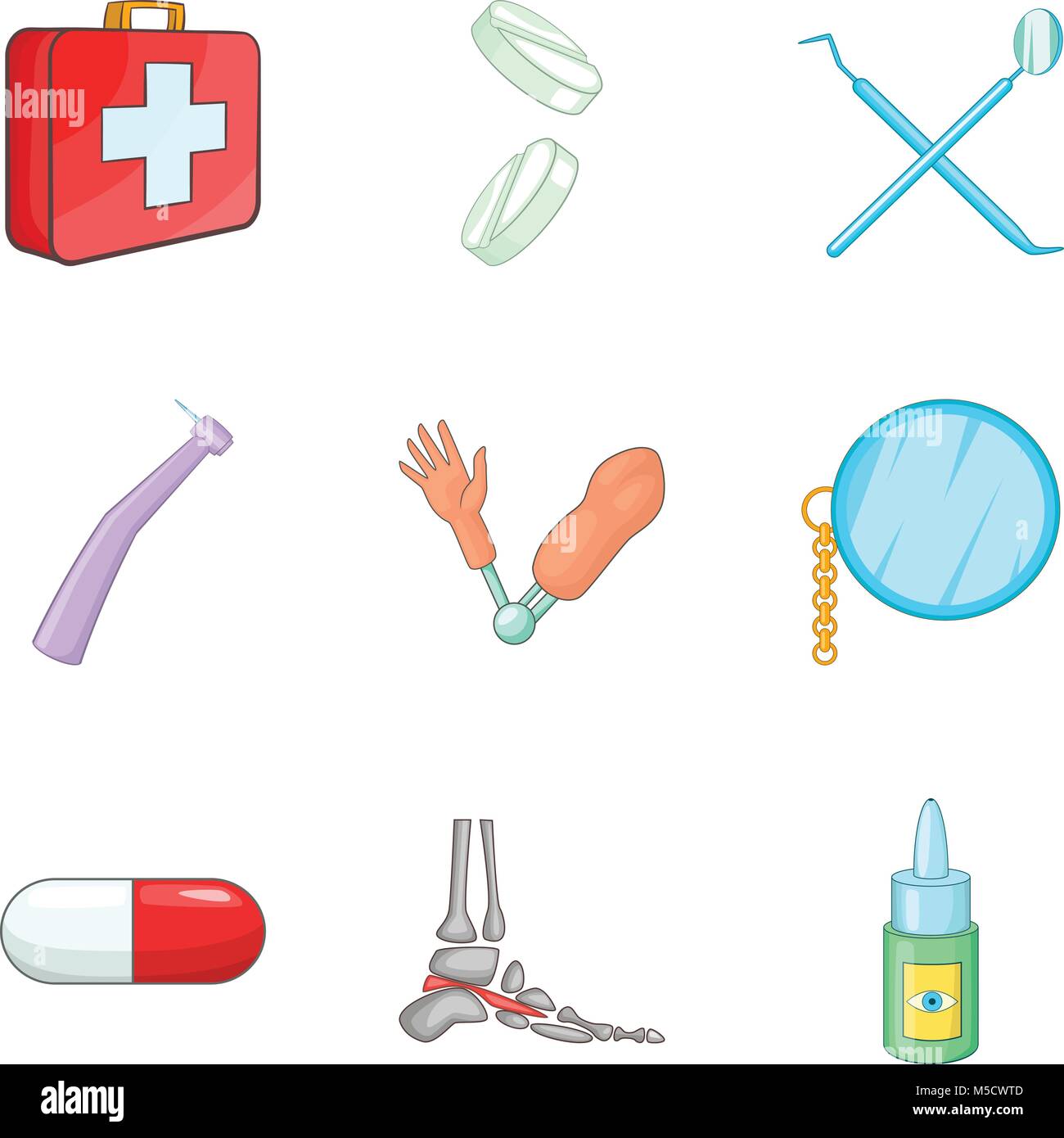 Outpatient treatment icons set, cartoon style Stock Vector Image & Art ...
